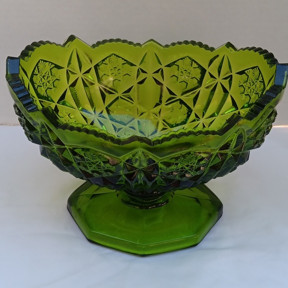 Kemple | Accents | Vintage Kemple Green Glass Compote Oval | Poshmark